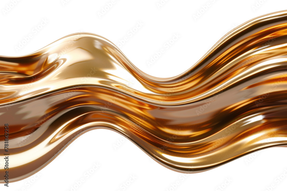 Metallic flow swirl wave or intertwined isolated on transparent ...