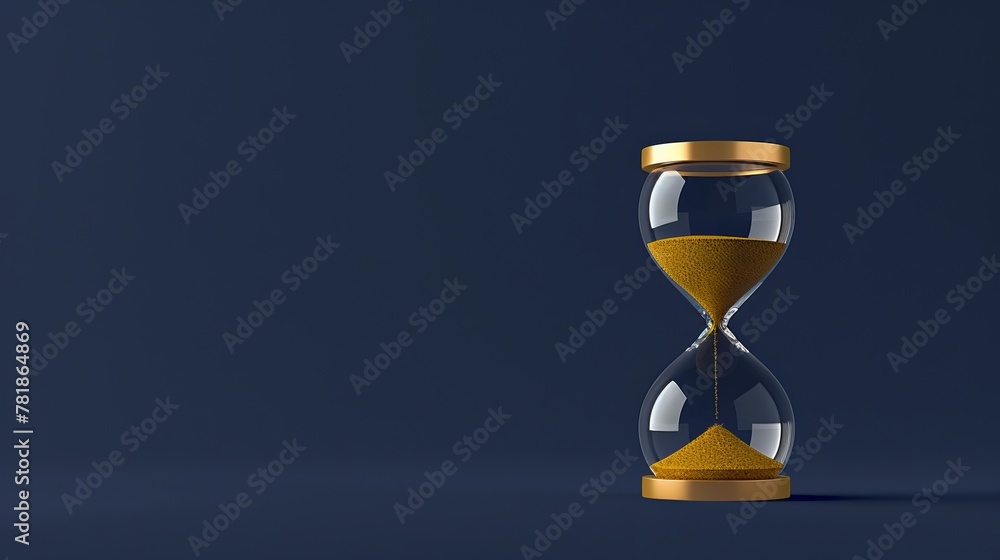 Productivity-themed Text Space, Classic Sand Timer Wooden Table Display ...