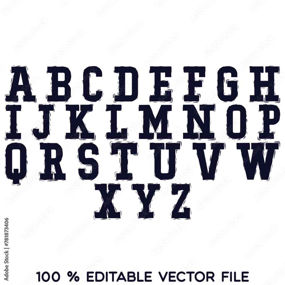 Classic college font. Vintage sport font in american style for football ...