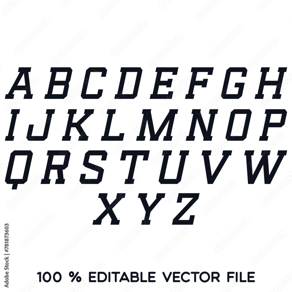 Classic college font. Vintage sport font in american style for football ...