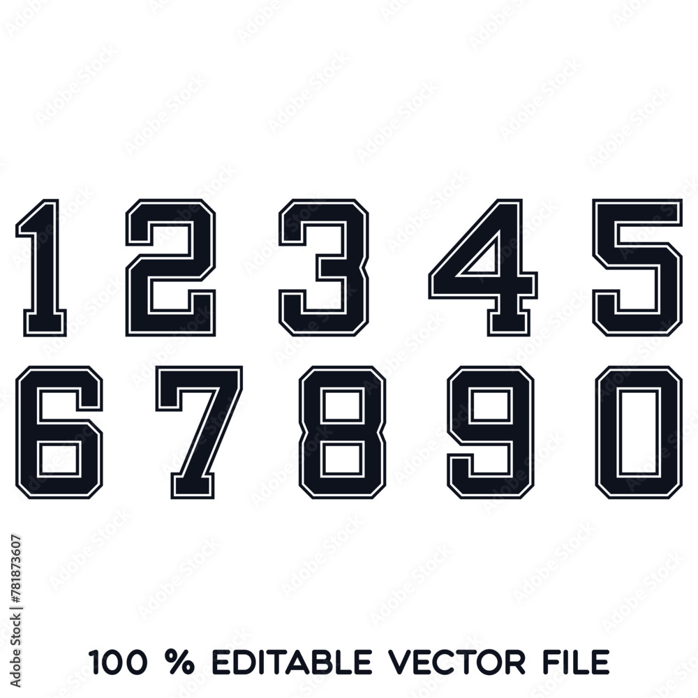 Sport Jersey Numbers Vector and Clip Art Stock Vector | Adobe Stock