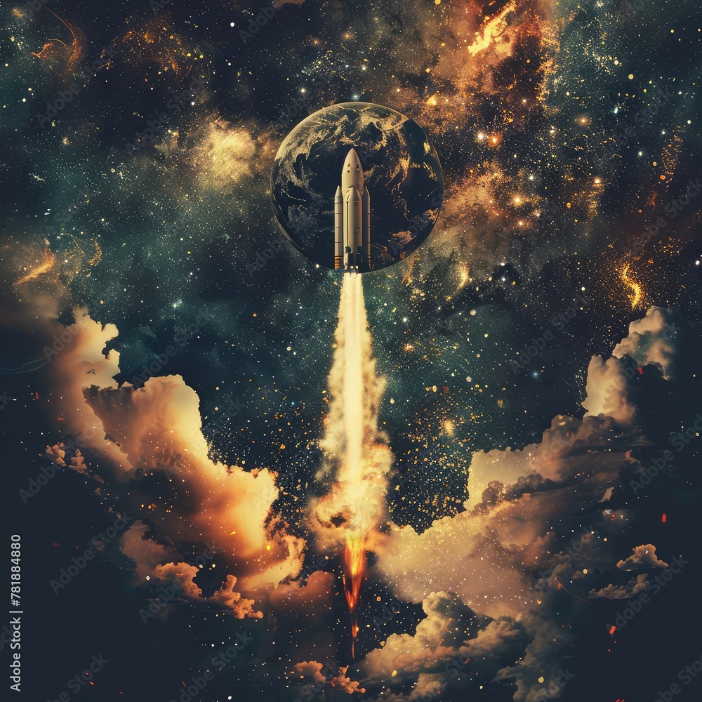 The rocket speeds up the rest of the world into a new world, Space ...
