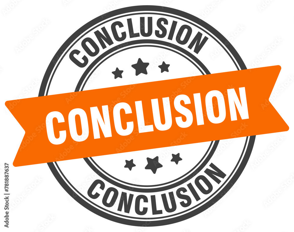 conclusion stamp. conclusion label on transparent background. round ...