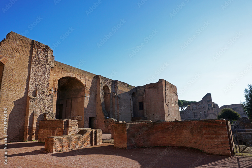 Exterior architecture and design of The Roman forum (Forum Romanum ...