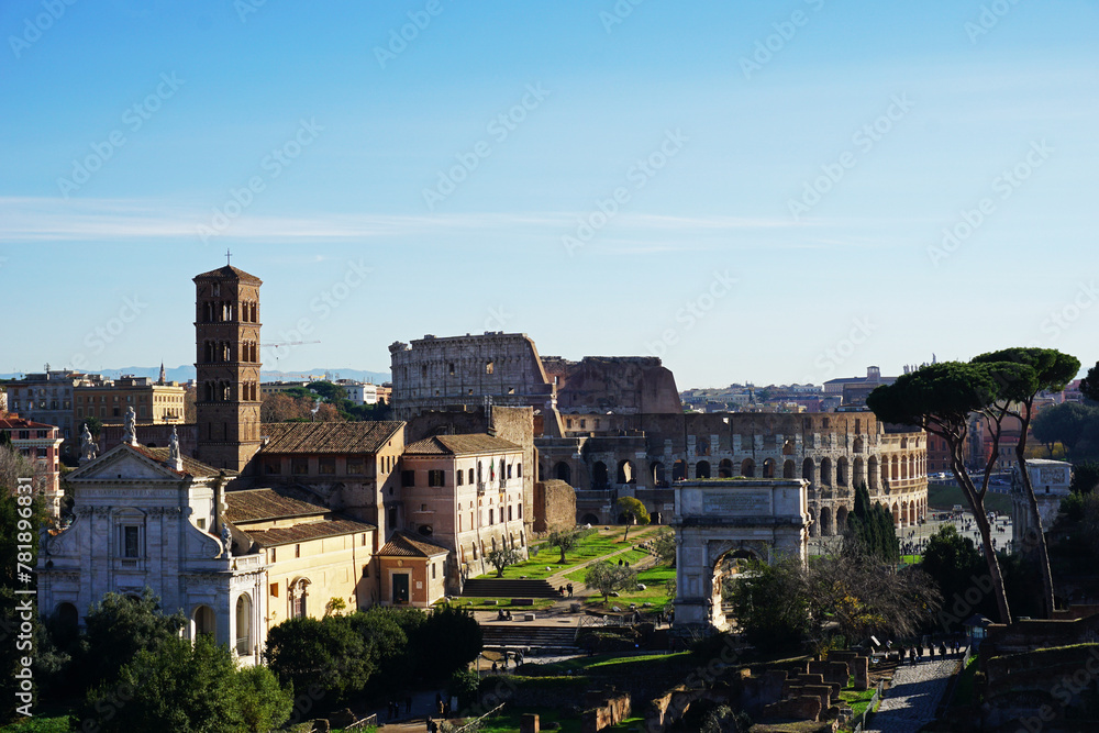 Exterior architecture and design of Colosseum (Coliseum), Oval Flavian ...