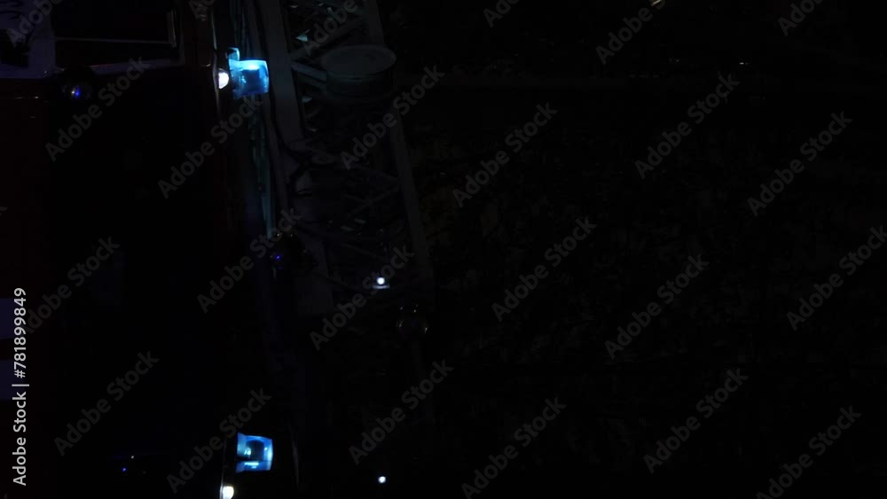 fire truck lights blue flashing beacon night emergency, urgent ...
