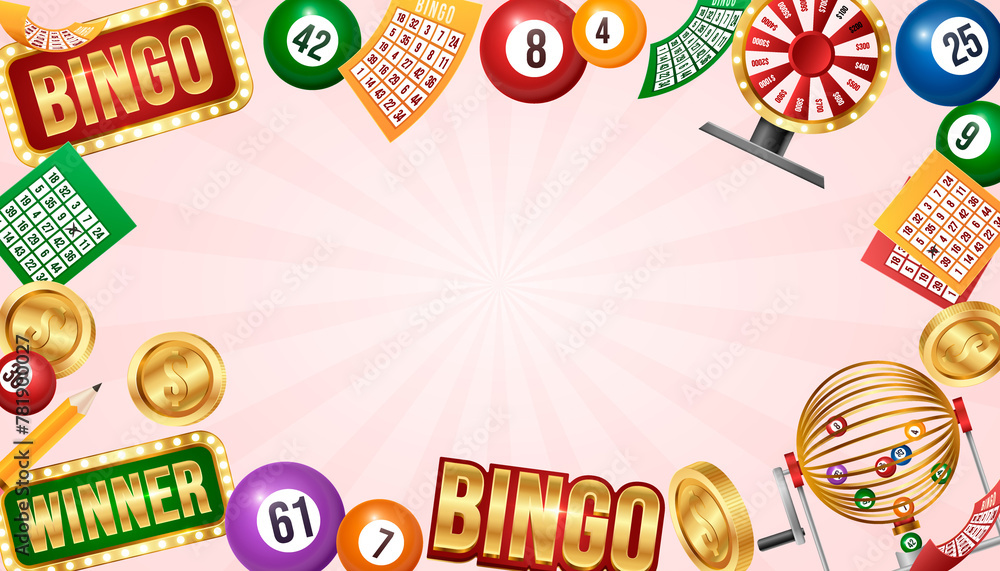 Poster Realistic bingo game background composition – Wall Art | UkPosters