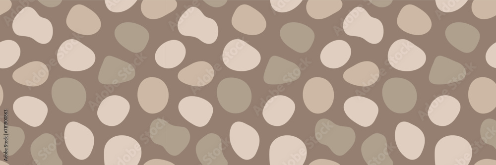 Vecteur Stock Pebble stone vector seamless pattern. Organic shape blobs ...