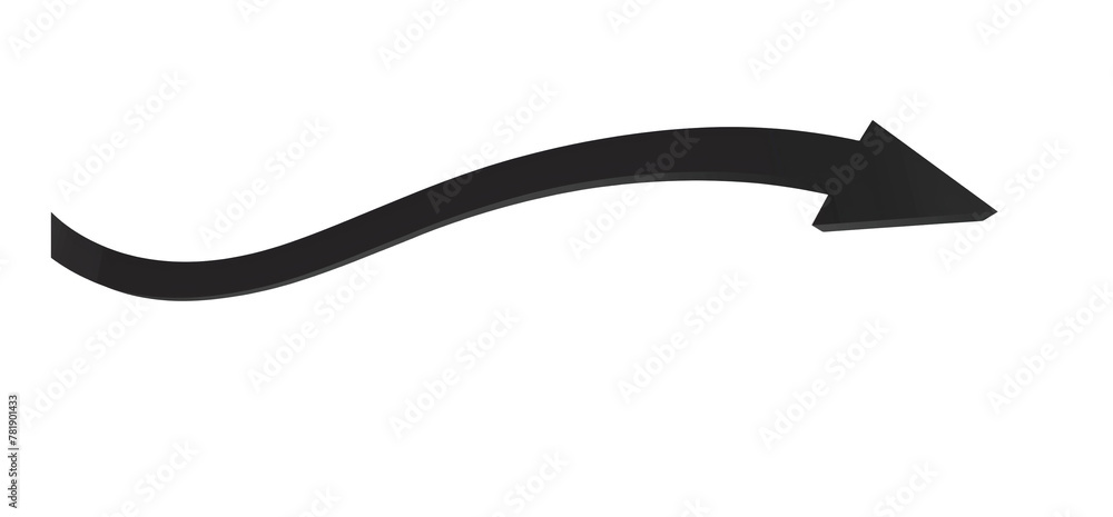 Simple curved arrow icon simple shapes black PNG on a transparent Stock ...