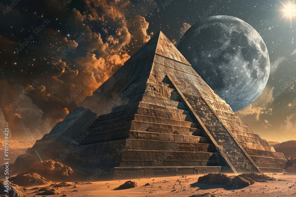 Time Travel through Stargate: Pyramids Portal to Moon Universe in AI ...