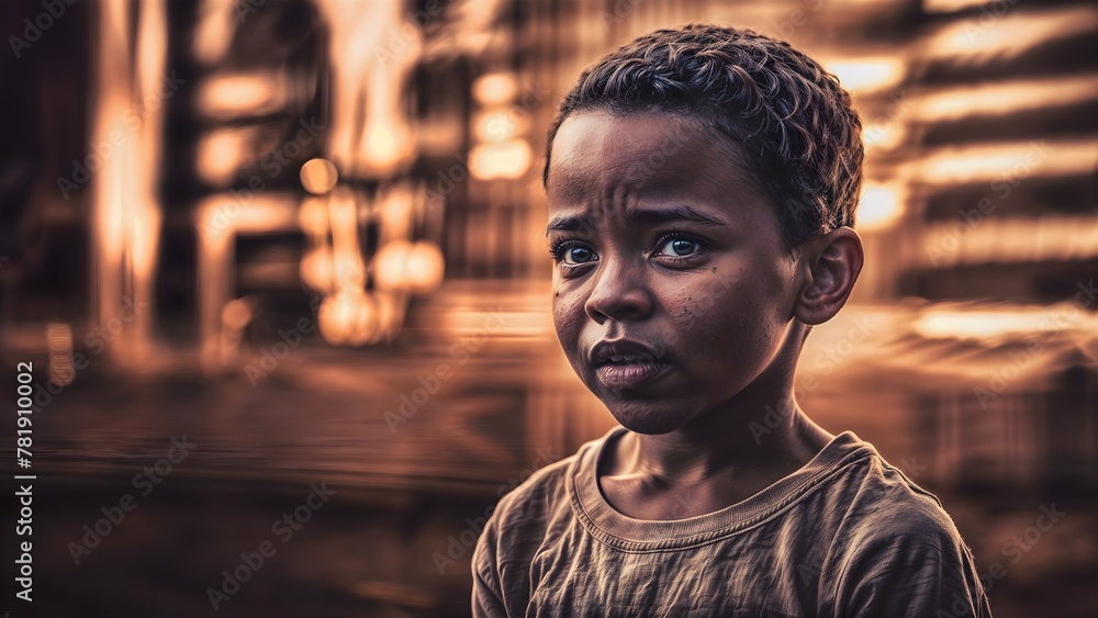 Sad and Dark Face of Child: World Day Against Child Labour Stock Photo ...