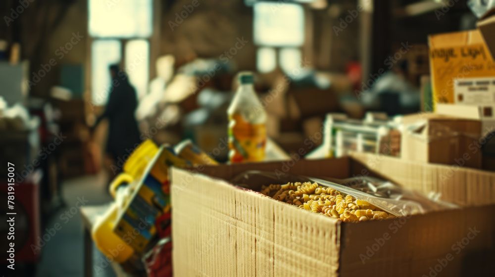 humanitarian food sorting center Stock Photo | Adobe Stock