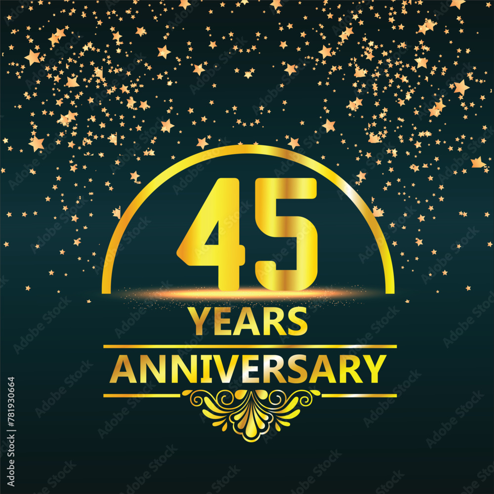 45th Anniversary logo design. Forty-five years Celebrating Anniversary ...