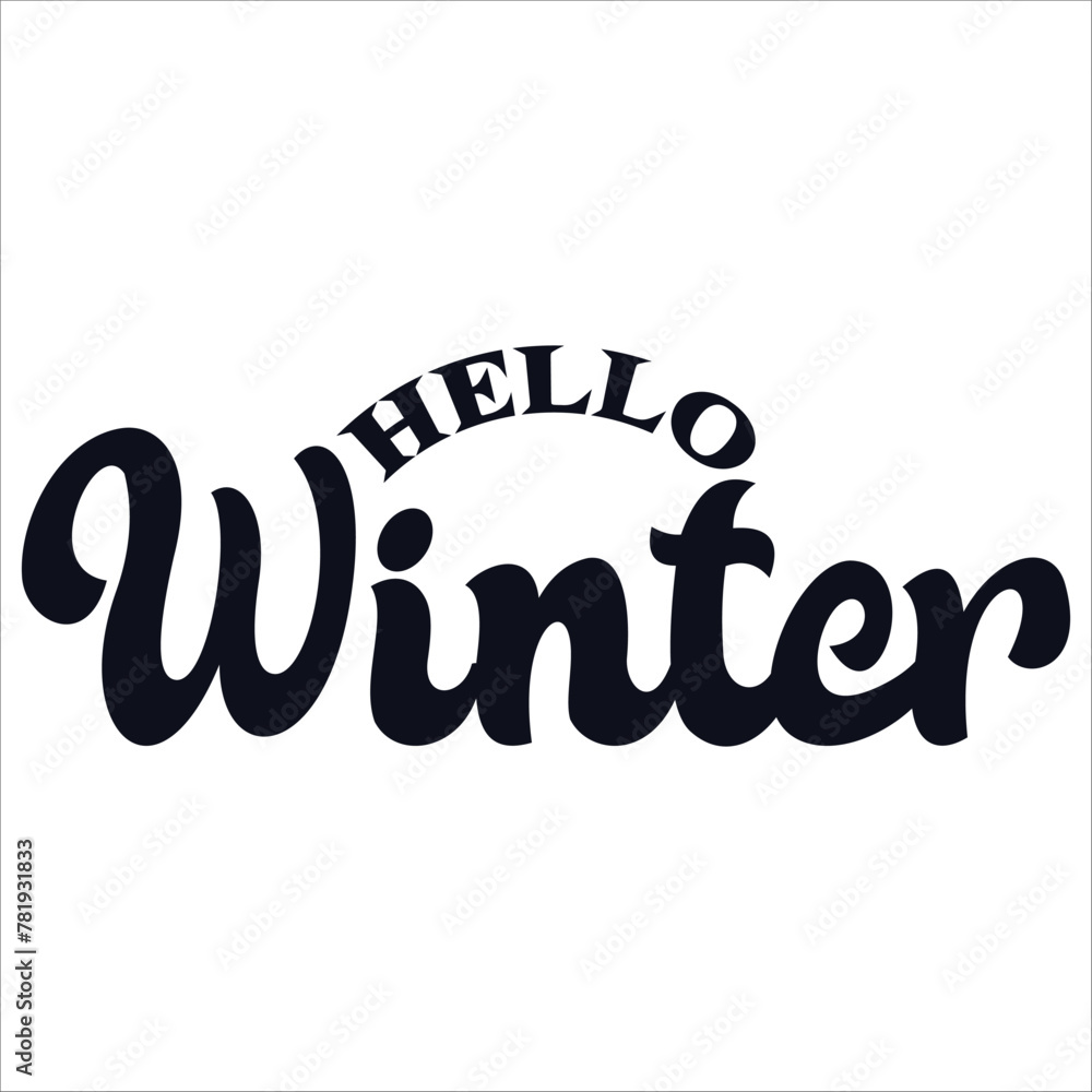 Hello Winter handwritten inscription. Winter logos and emblems for ...