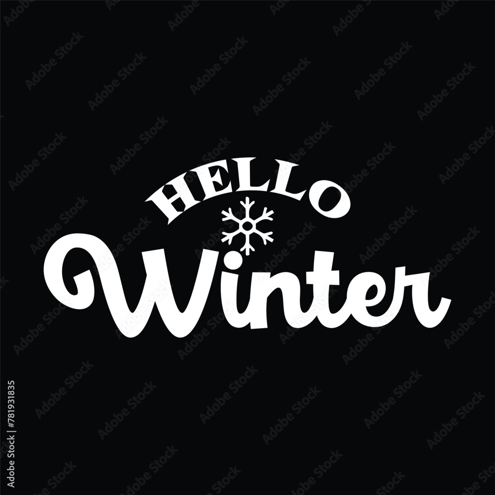Hello Winter handwritten inscription. Winter logos and emblems for ...