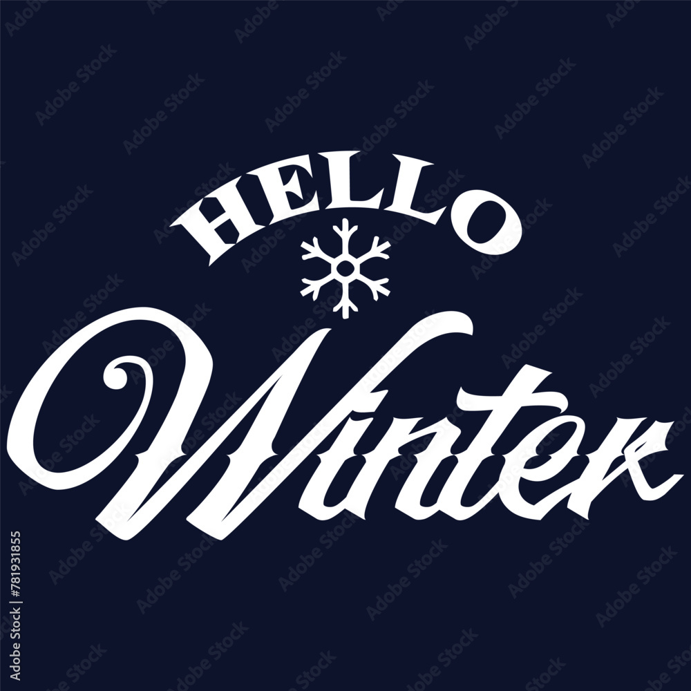 Hello Winter handwritten inscription. Winter logos and emblems for ...