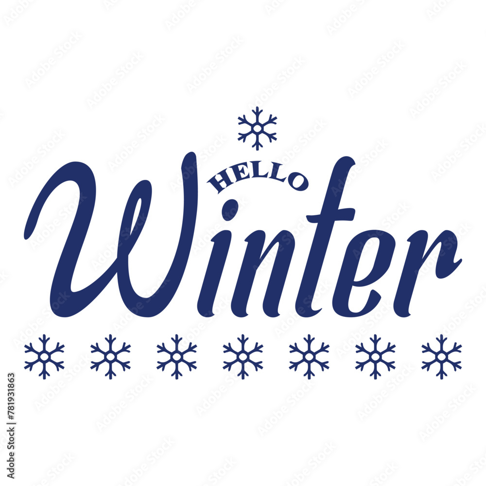 Hello Winter handwritten inscription. Winter logos and emblems for ...