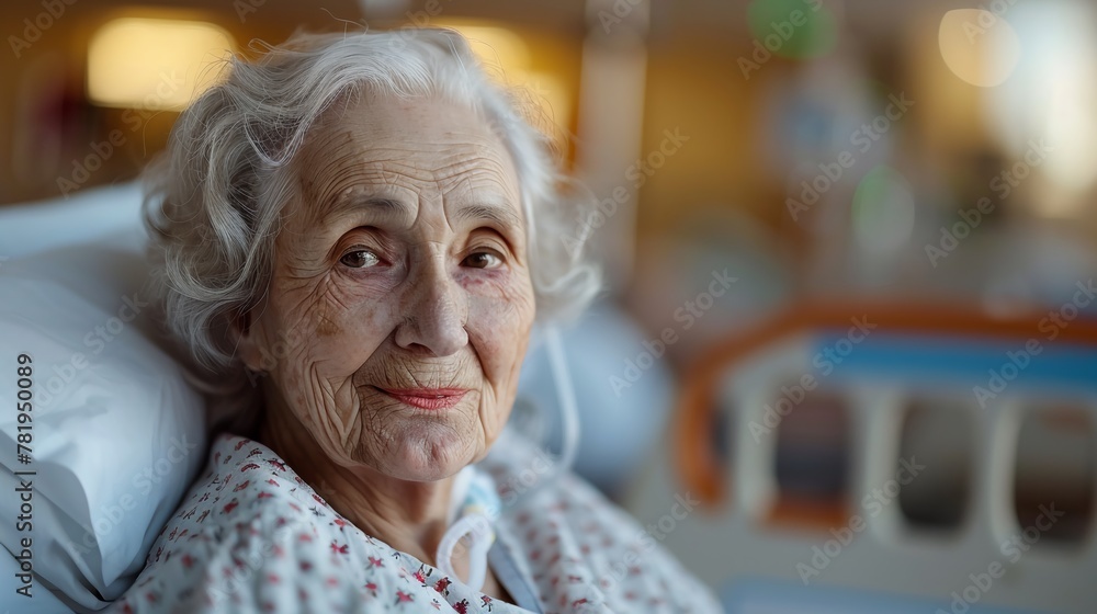 Senior Woman's Recovery: Medical Attention in Hospital Bed Ward Stock ...