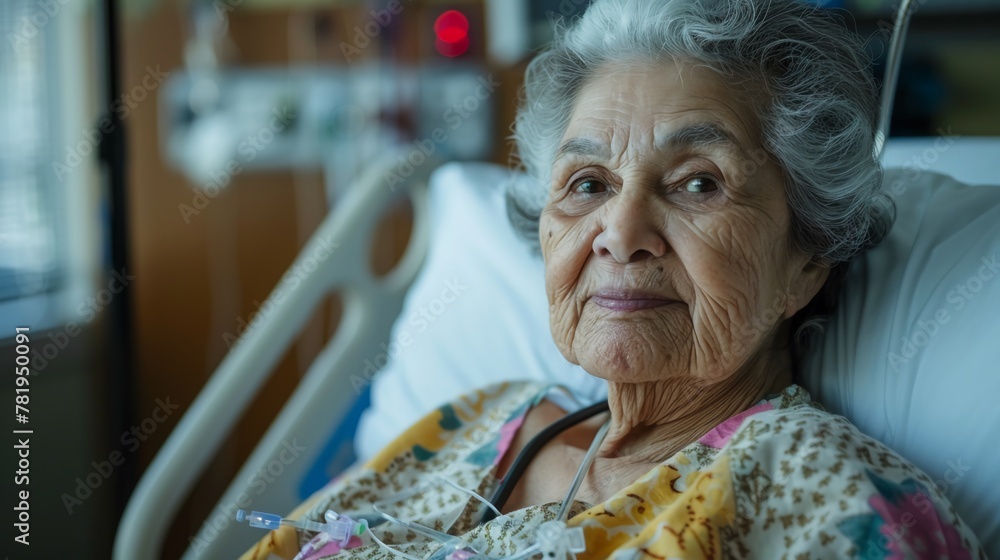 Senior Woman's Recovery: Medical Attention in Hospital Bed Ward Stock ...