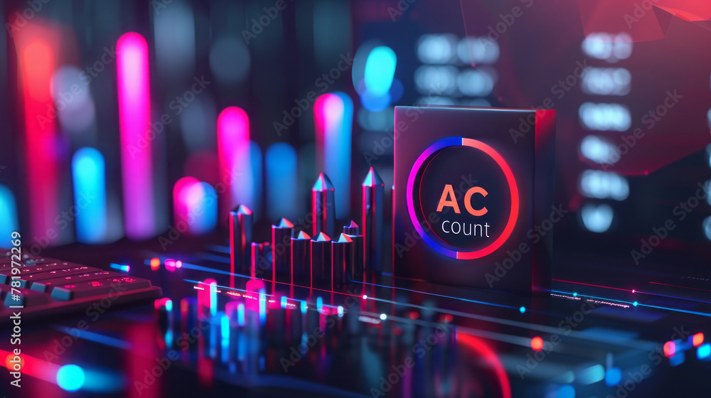 Stylized Logo, the inscription "AC count" on the dashboard of the ...