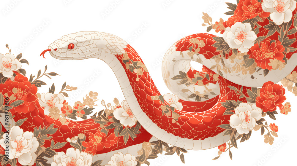 ภาพประกอบสต็อก Chinese New Year 2025 background with Snake - zodiac ...