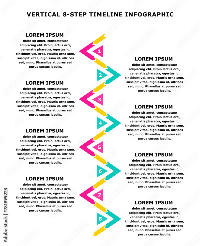 Vertical 8-Step Timeline Infographic Stock Vector | Adobe Stock