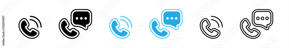 Phone icon set. Chat message symbol. Telephone with language translate ...