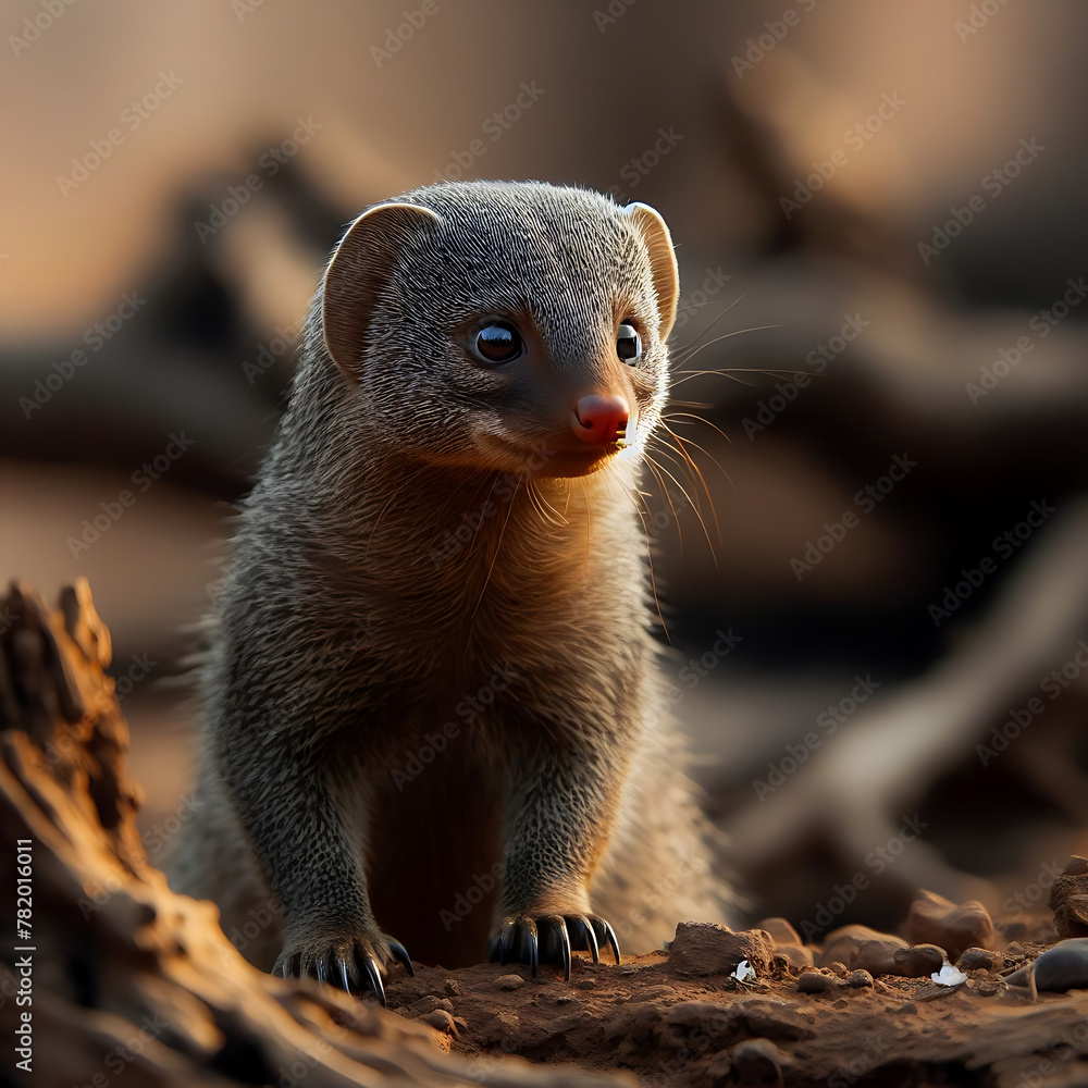 meerkat on the lookout. meerkat on guard. Common This image shows a ...