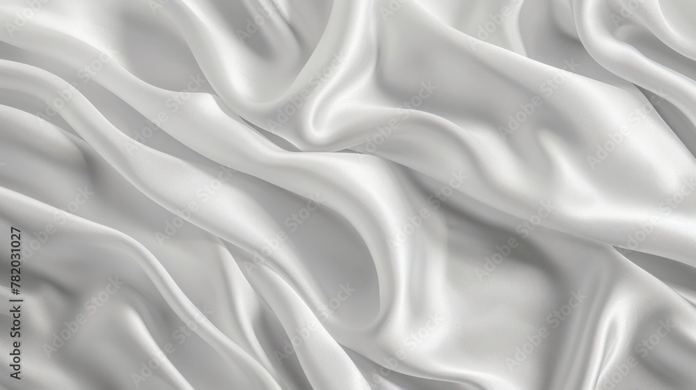 White smooth satin or silk texture background. White fabric abstract ...
