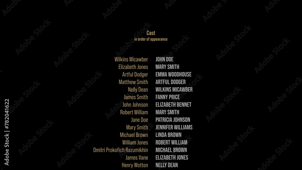 Film Credits Roll Template Stock Template | Adobe Stock