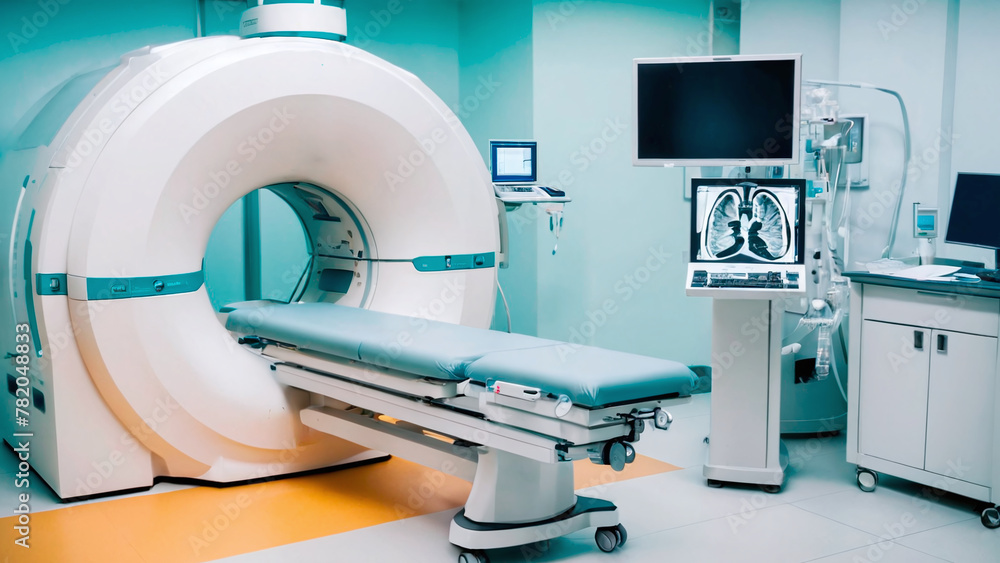 The image shows a medical device with a monitor. It is probably a ...