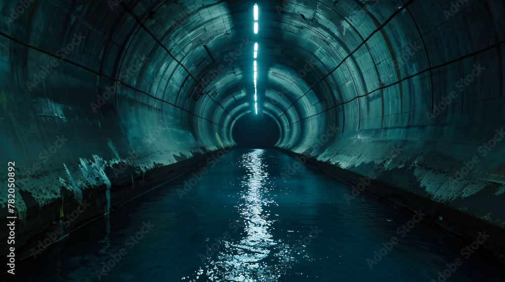 Underground water tunnel. Stock Illustration | Adobe Stock