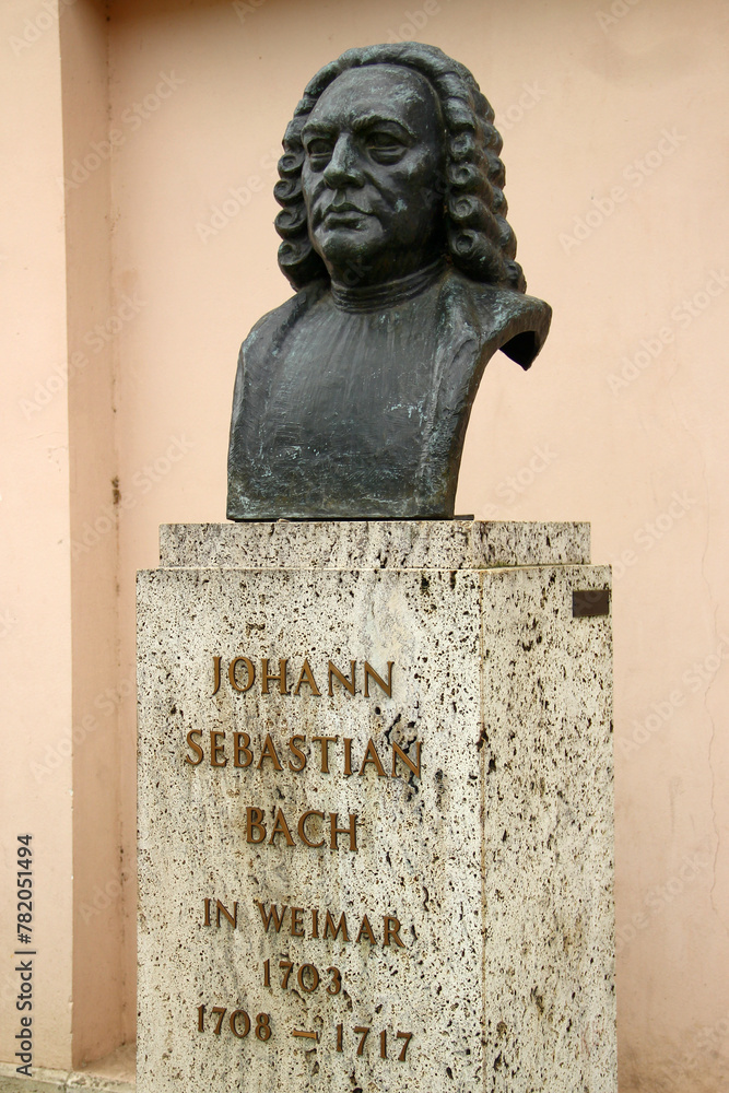 Weimar, Germany - April 7, 2024: Monument to the famous German composer ...