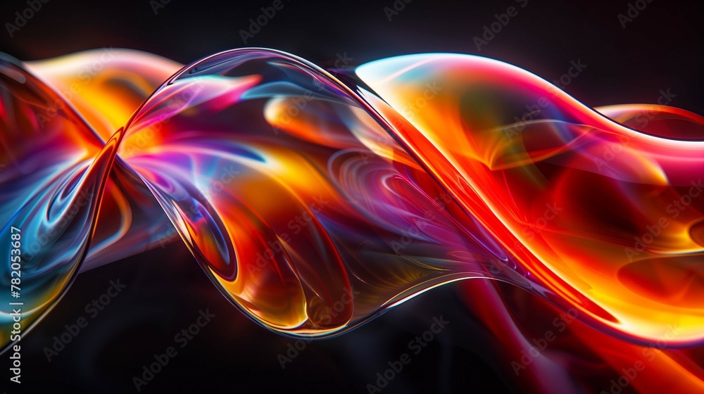 Distorted perspectives, transparent, chromatic aberration, black ...