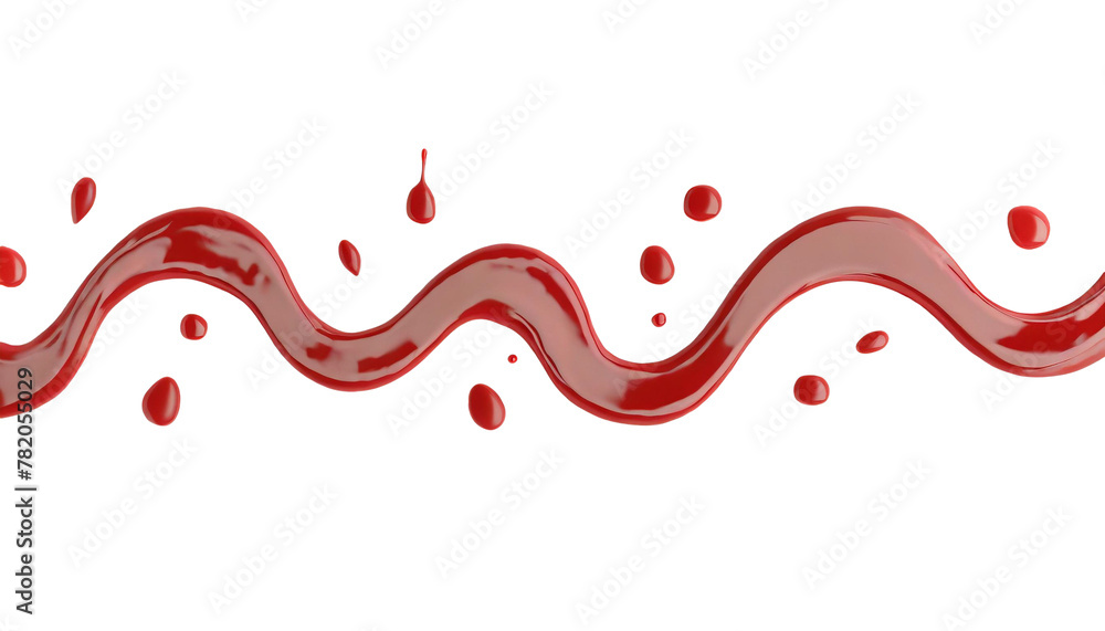 Blood flows in one line on white isolated transparent cut out ...