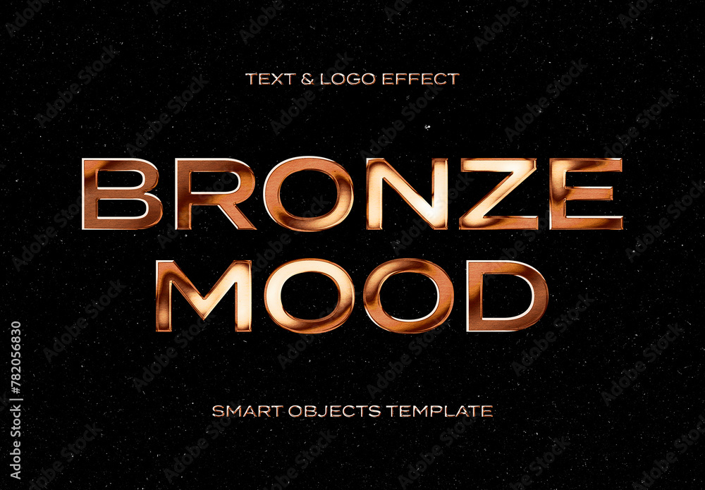 Bronze Text And Logo Effect Mockup Stock Template | Adobe Stock