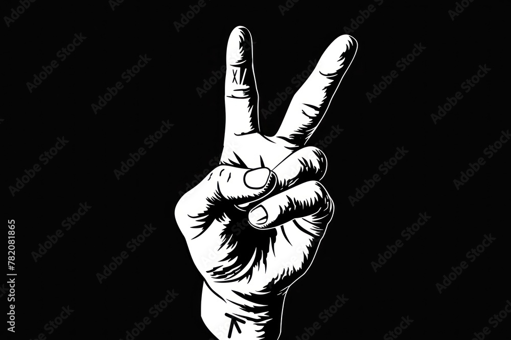 peace symbol sign hand with his hand up in peace sign vector ...