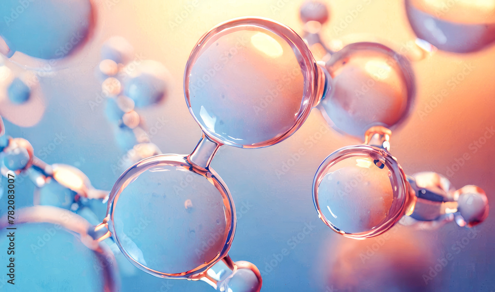 Visual representation of skincare ingredients bonding at molecular ...