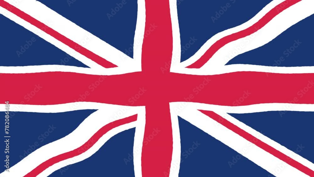 Vidéo Stock Stylized Cartoon Waving Flag of UK, Animated Background in ...