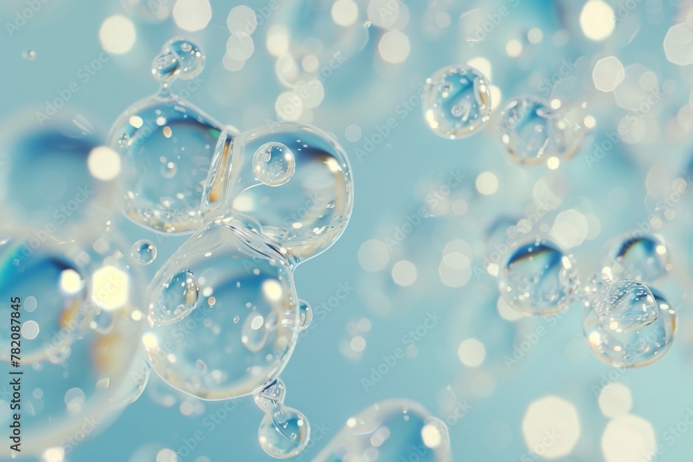 Image of hyaluronic acid molecules floating gracefully in a clear ...