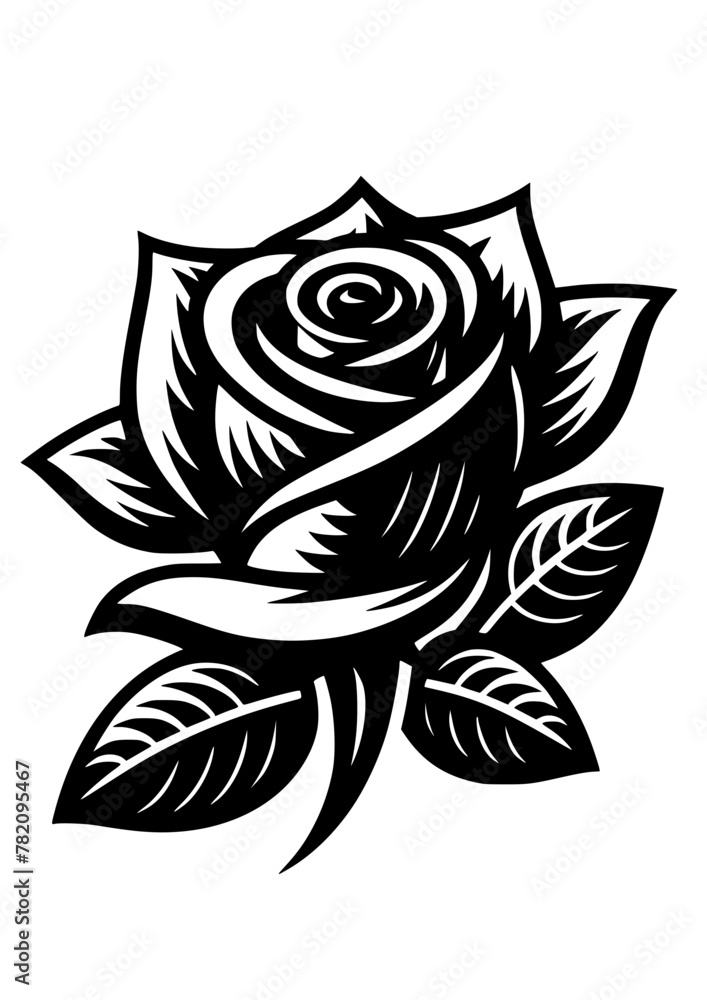 Rose SVG, Rose Clipart, Flower SVG, Rose Silhouette, Rose Cricut, Rose ...