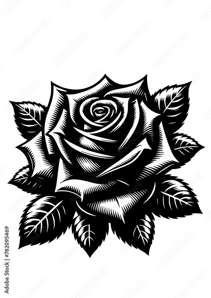 Vetor de Rose SVG, Rose Clipart, Flower SVG, Rose Silhouette, Rose ...