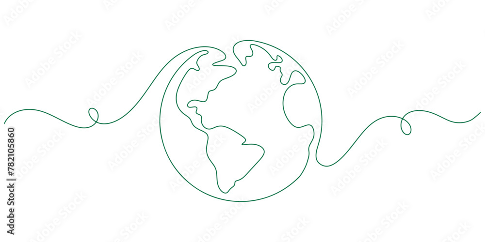 Earth Day one line art drawing. Environment concept Green sprout ...