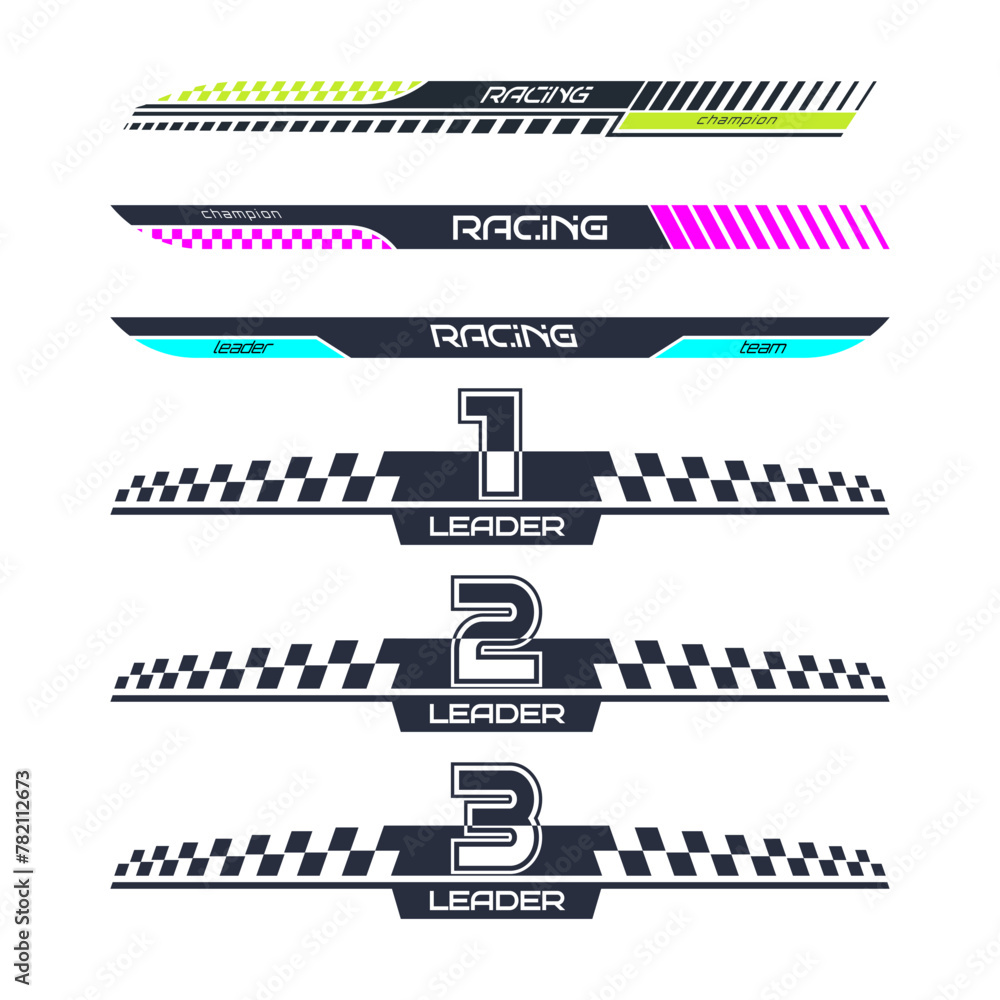 Racing. A sample of the design of the team of racers, fans. A template ...