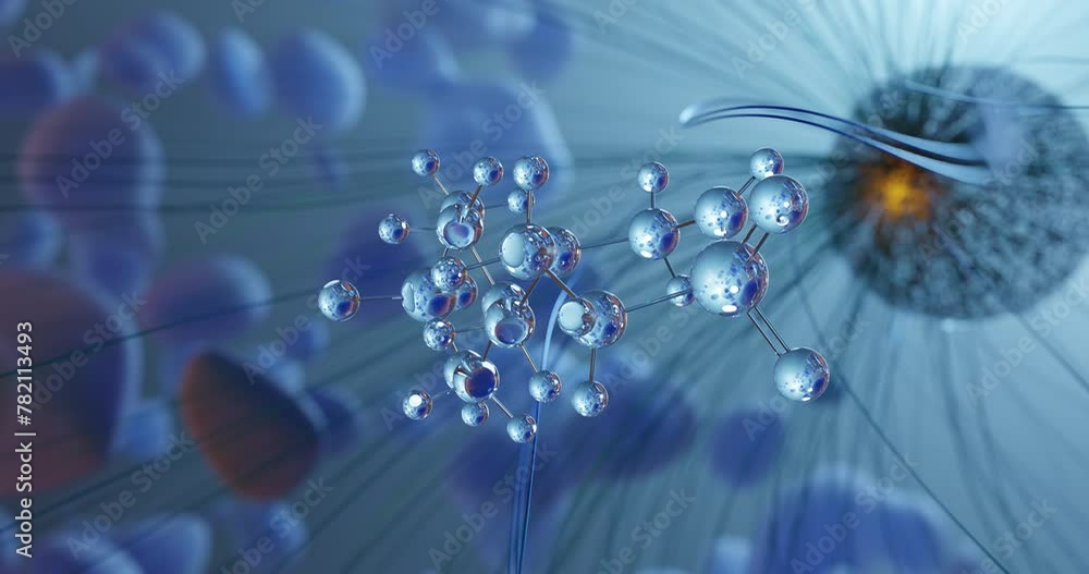 Taurolidine rotating molecular 3d structure ball-and-stick model ...