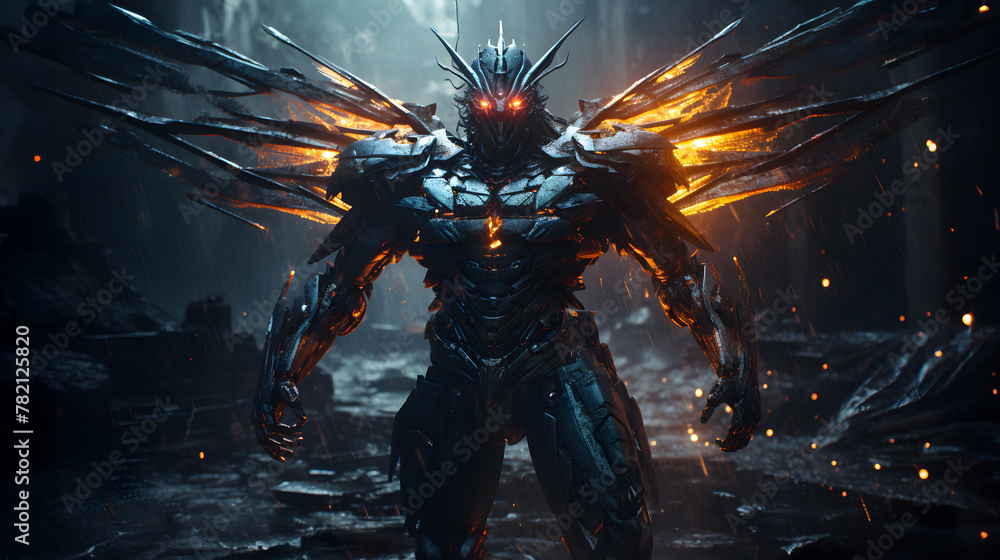 Majestic cybernetic creature in a dystopian realm: A fusion of ...