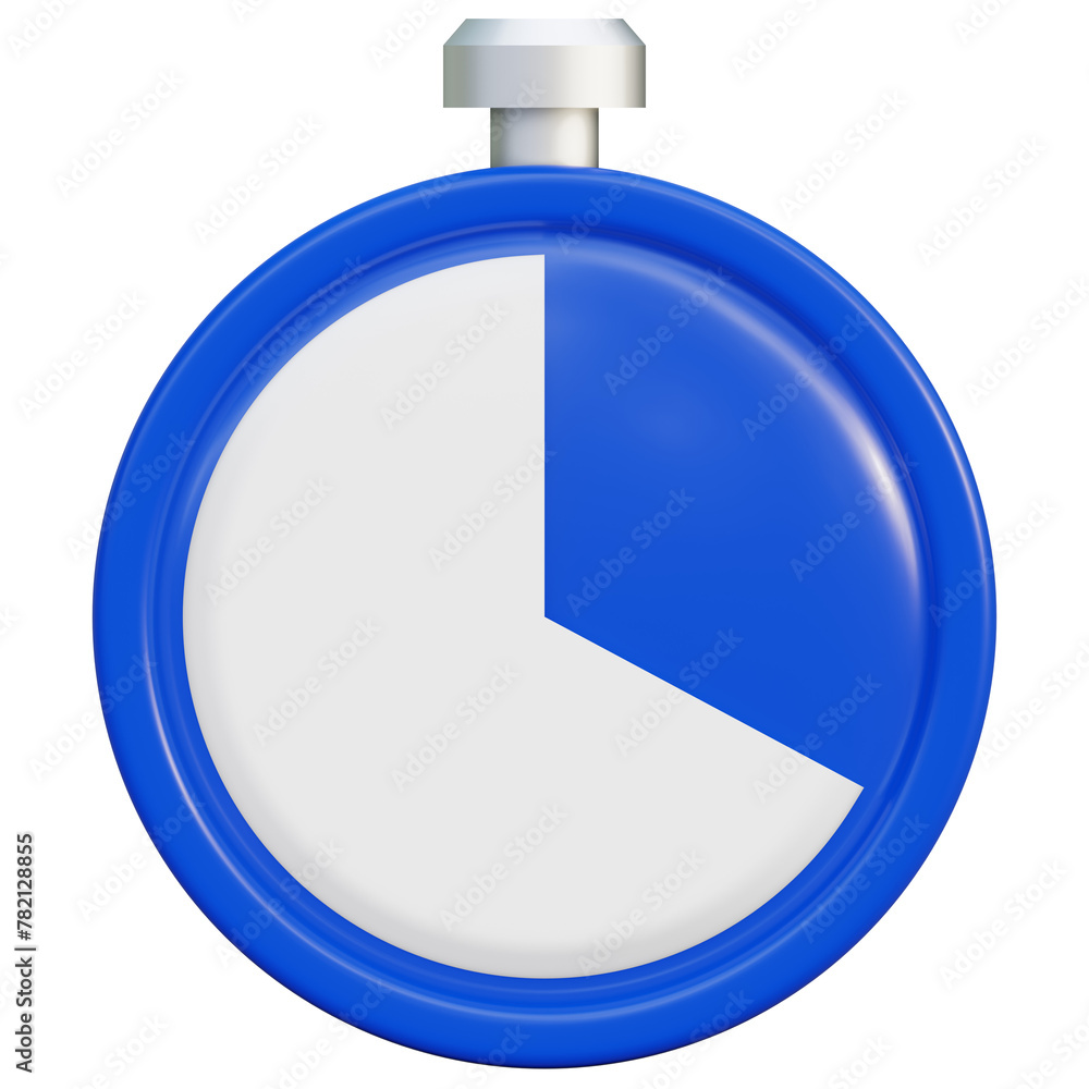 3d stopwatch icon. Completion of the assigned task in a certain time ...