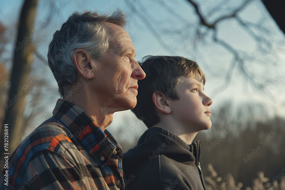 Observing from a respectful distance - a father watches his teenager ...