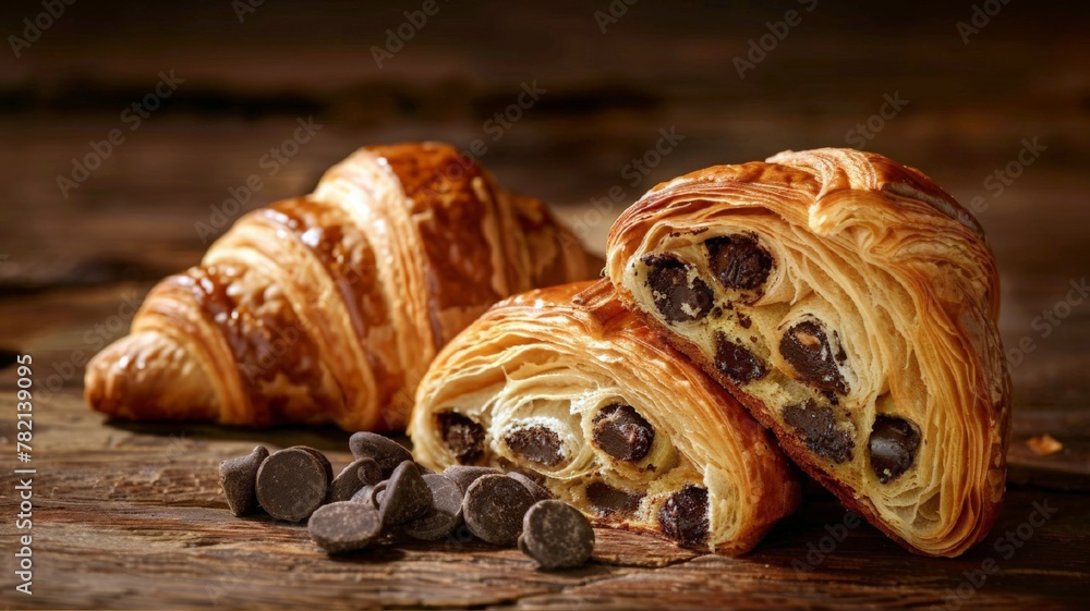 Crookie croissant with filling chocolate chip cookie dough. crookie ...