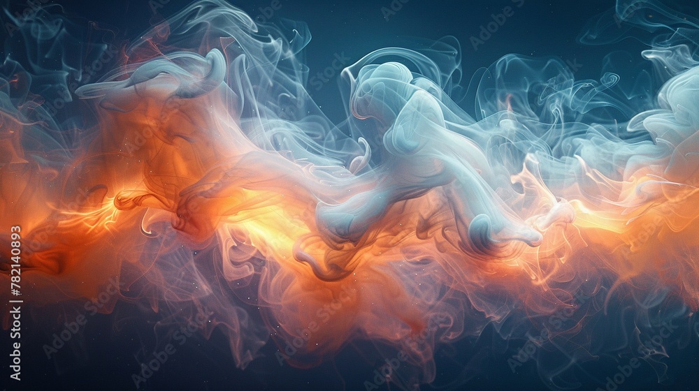 White fire abstract, a blend of ice and flame in dance Stock Photo ...